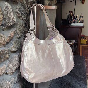 Coach | Bags | Coach A176f1575 Lynne Champagne Gold Metallic Hobo ...